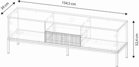TV stolek Maggiore 154,5 cm zelený/černý/zlatý