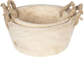 Sada 2 dřevěných košíků/ misek - Ø 36*16 cm / Ø 29*13 cm