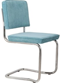 OnaDnes -20% Modrá manšestrová jídelní židle ZUIVER RIDGE KINK RIB
