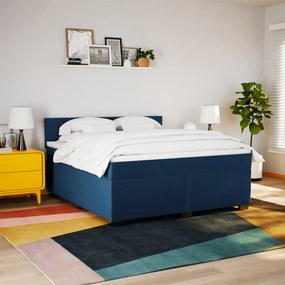 Box spring postel s matrací modrá 180x200 cm textil 3285973