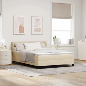 Postel s boxspringem s čelo Krémová 140 x 190 cm textil 3340022