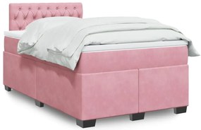 Box spring postel s matrací růžová 120 x 200 cm samet 3288593