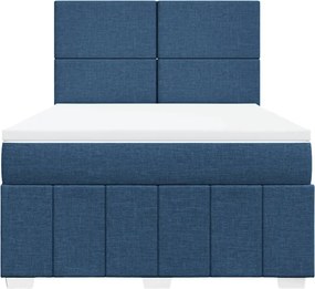 Box spring postel s matrací modrá 160x200 cm textil 3294018