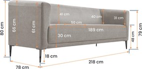 IDZ Pohovka DOLTONE III, 218 cm Barva látky: Černá (Vena 20)