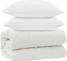 Duvet s polštáři s polštářem 3 ks Bílá Mikrovlákno 3378053