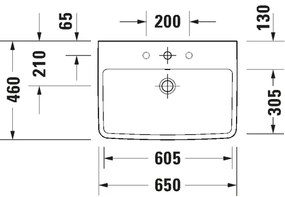 Duravit 23756500002 - Závěsné umyvadlo D-NEO 65x46 cm keramika/lesklá bílá