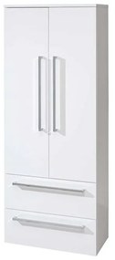 Mereo, Bino, koupelnová skříňka vysoká, dvojitá 163 cm, bílá CN669