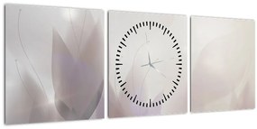 Obraz - Krokusy (s hodinami) (90x30 cm)