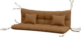 Outsunny 4dílná sada sedáků 150 × 50 cm, voděodpudivé polštáře na lavici s poutky, prošívané, sedák tl. 10 cm — béžová | Aosom