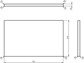Sapho Woody deska 756 x 28 x 463 mm masiv dřevo hnědá WDS750-70 Koupelny Bernold