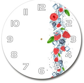 Wallmuralia Skleněné hodiny kulaté Lesní ovoce s ledem fi 30 cm