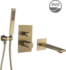 Laveo Vanová baterie Tores podomítková se sprchovým setem - BVT_G11P, zlatá šampaň