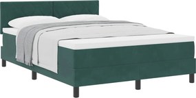 Postel s boxspringem s čelo Tmavě zelená 160 x 200 cm samet 3339251