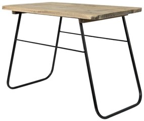 Dřevěno-kovový dekorační antik stolík na rostliny – 46x26x33 cm