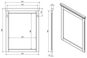 Sapho Cross Zrcadlo 60x80x35 cm, starobílá CR211