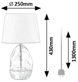 Rabalux 74228 - Stolní lampa APOLONIA 1xE27/40W/230V šedá