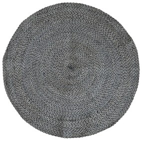 Přírodně - černý kulatý jutový koberec Bunio - Ø 120 cm