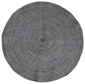 Přírodně - černý kulatý jutový koberec Bunio - Ø 120 cm