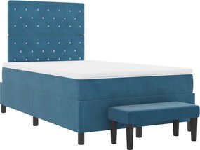 Postel s boxspringem s čelo Tmavě moddrá 200 x 120 cm samet 3344442