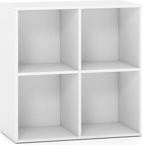 Costway Knihovna se 4 otevřenými přihrádkami, bílá