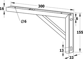 Sapho 305 x 160 x 32 mm 30386 Podpěrná konzole pozinkovaná ocel 1 ks