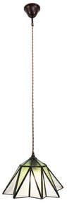 Zelený závěsný Tiffany lustr ve tvaru květu Luned – 31x107 cm