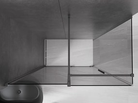 Mexen Velar, sprchový kout s posuvnými dveřmi 150 x 80 cm, 8mm šedé sklo, grafit broušený, 871-150-080-41-66