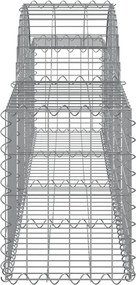 Klenuté gabionové koše 3 ks 200x30x40/60 cm pozinkované železo 3146048