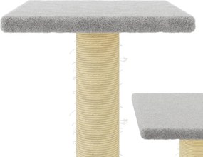 Škrabadlo pro kočky se sisalovými sloupky světle šedé 61 cm 172086