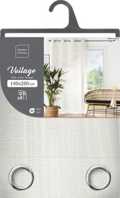 Záclona na kroužcích HALTONA NATURAL, 140 x 280 cm, efekt lnu