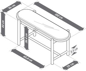 Tchibo - Lavice z masivního dřeva s polstrováním a úložným prostorem - barva: šedá
