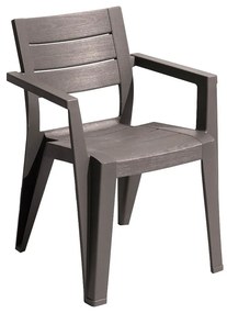 Tmavě hnědá plastová zahradní židle Julie – Keter