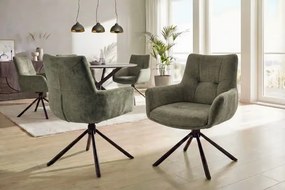 Designová otočná židle Vondila zelený samet
