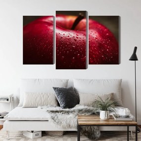 Vícedílný obraz Červené Jablko V Makro Měřítku Nedostatek Nedostatek Plátno Canvas 60x40
