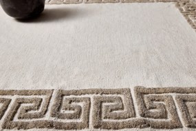 Diamond Carpets koberce Ručně vázaný kusový koberec Greek DESP P86 Ivory White Antique Mud Rozměry koberců: 80x150