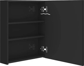 LED koupelnová skříňka se zrcadlem zářivě černá 50 x 14 x 60 cm 326481
