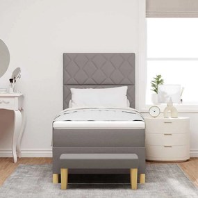 Postel s boxspringem s čelo Taupe 90 x 200 cm textil 3344349