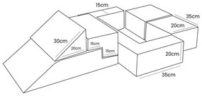 Krémové manšestrové pěnové hřiště 100x35x40 cm Montessori – Meowbaby