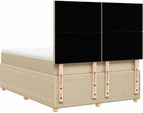 Box spring postel s matrací krémová 140x190 cm textil 3292049