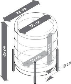 Tchibo - Taburet s úložným prostorem - barva: černá