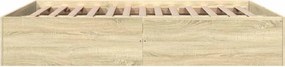 Rám postele dub sonoma 150 x 200 cm kompozitní dřevo 3281009