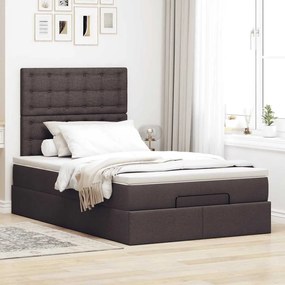 Osmanský rám postele s matrací tmavě hnědá 120x190cm textil 3314158