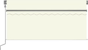 vidaXL Marketos Automatická markýza roleta LED a senzor větru 3,5x2,5 m krémová