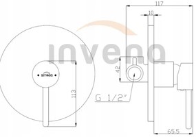 Invena Dafni, podomítková baterie 1-výstupová, černá matná, BP-88-4O1-A