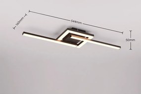 Černé LED stropní svítidlo 16x54 cm Viale – Reality