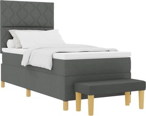 Postel s boxspringem s polštářem Tmavě šedá 190 x 90 cm textil 3344339