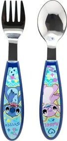 STOR Dětský příbor 2ks Stitch a Angel / Nerezová ocel / Bez BPA