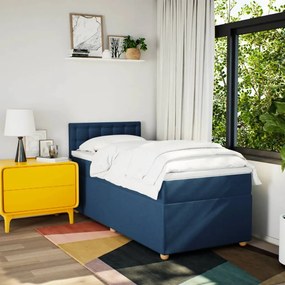 Box spring postel s matrací modrá 80x200 cm textil 3286527