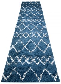 Kusový koberec shaggy Prata modrý atyp 80x200cm