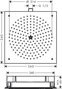 Hansgrohe Raindance, hlavová sprcha 260/260 1jet EcoSmart 9 l/min, chromová, HAN-26481000